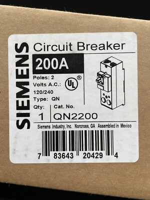 NEW QN2200 SIEMENS 200 AMP 120V 240V 2 POLE CIRCUIT BREAKER 200A 2P | eBay