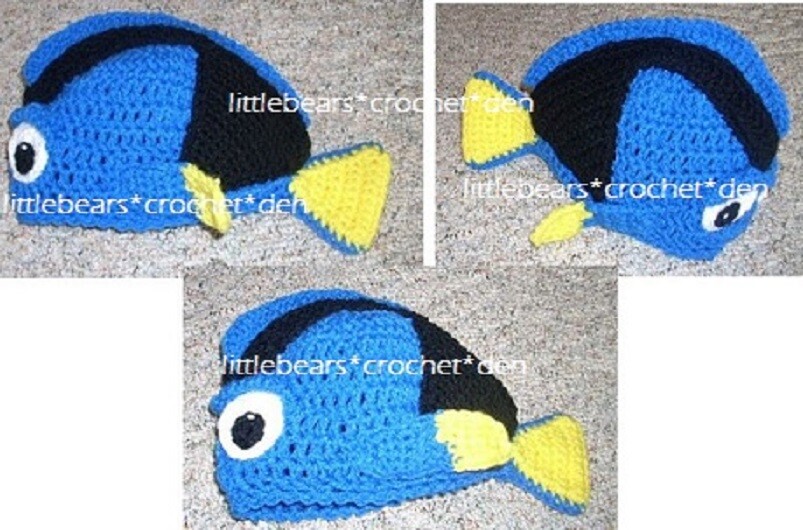 CUSTOM Boutique CROCHETED FINDING NEMO DORY FISH Hat Costume Beanie | eBay