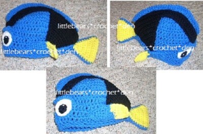 CUSTOM Boutique CROCHETED FINDING NEMO DORY FISH Hat Costume Beanie | eBay