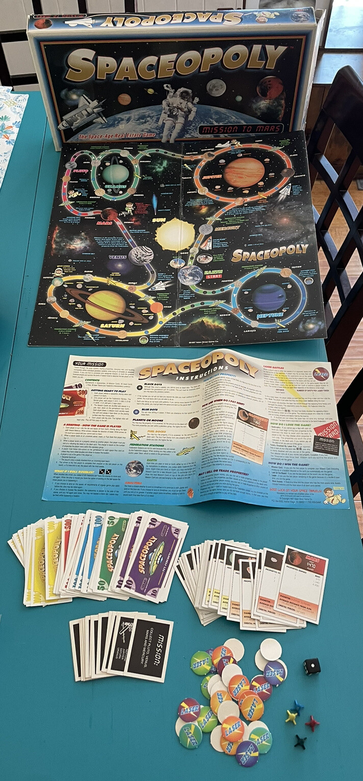 Spaceopoly Mission to Mars Board GAME 1997 Space Age Real Estate 100 ...