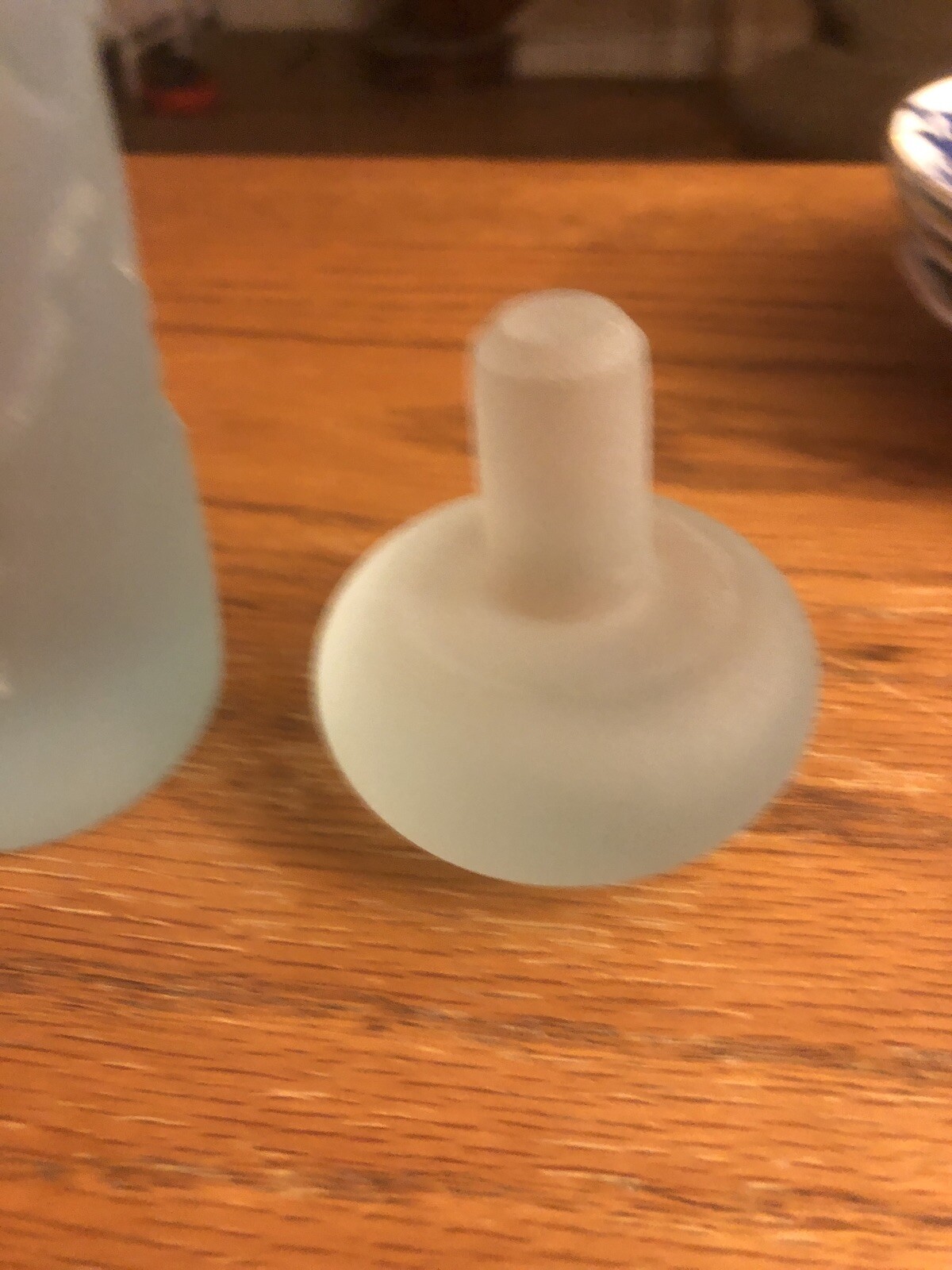 Robert Deeble Signed Nouveau Art Glass Frosted Blue Perfume Bottle 5.75 ...