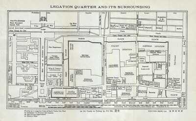 1924 Fei Shi Map of the Foreign Legation Quarter in Beijing / Peking ...