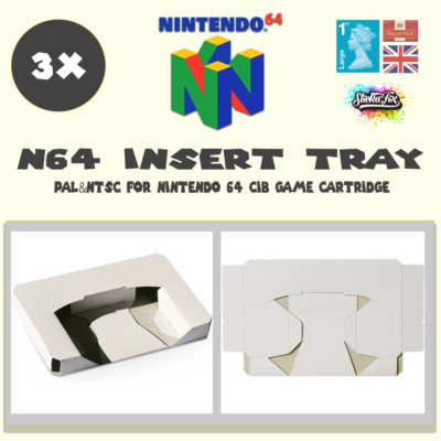 3x NINTENDO 64 CARDBOARD INSERT REPLACEMENT GAME INNER TRAY PAL NTSC ...
