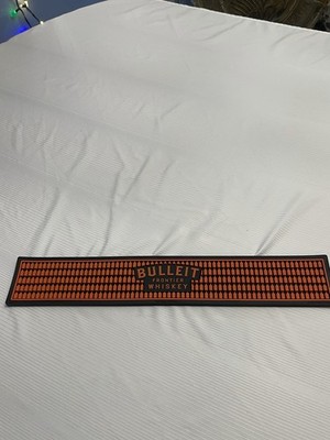 Bulleit Bourbon Whiskey BEER SPILL RAIL BAR MAT 3 1/2" X 21 restaurant ...