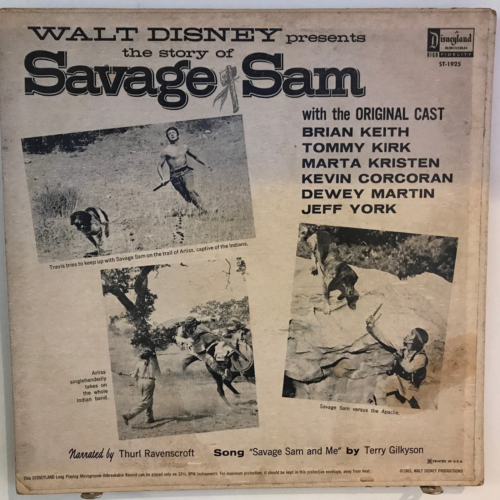 Thurl Ravenscroft ‎– Walt Disney Presents The Story Of Savage Sam | eBay UK