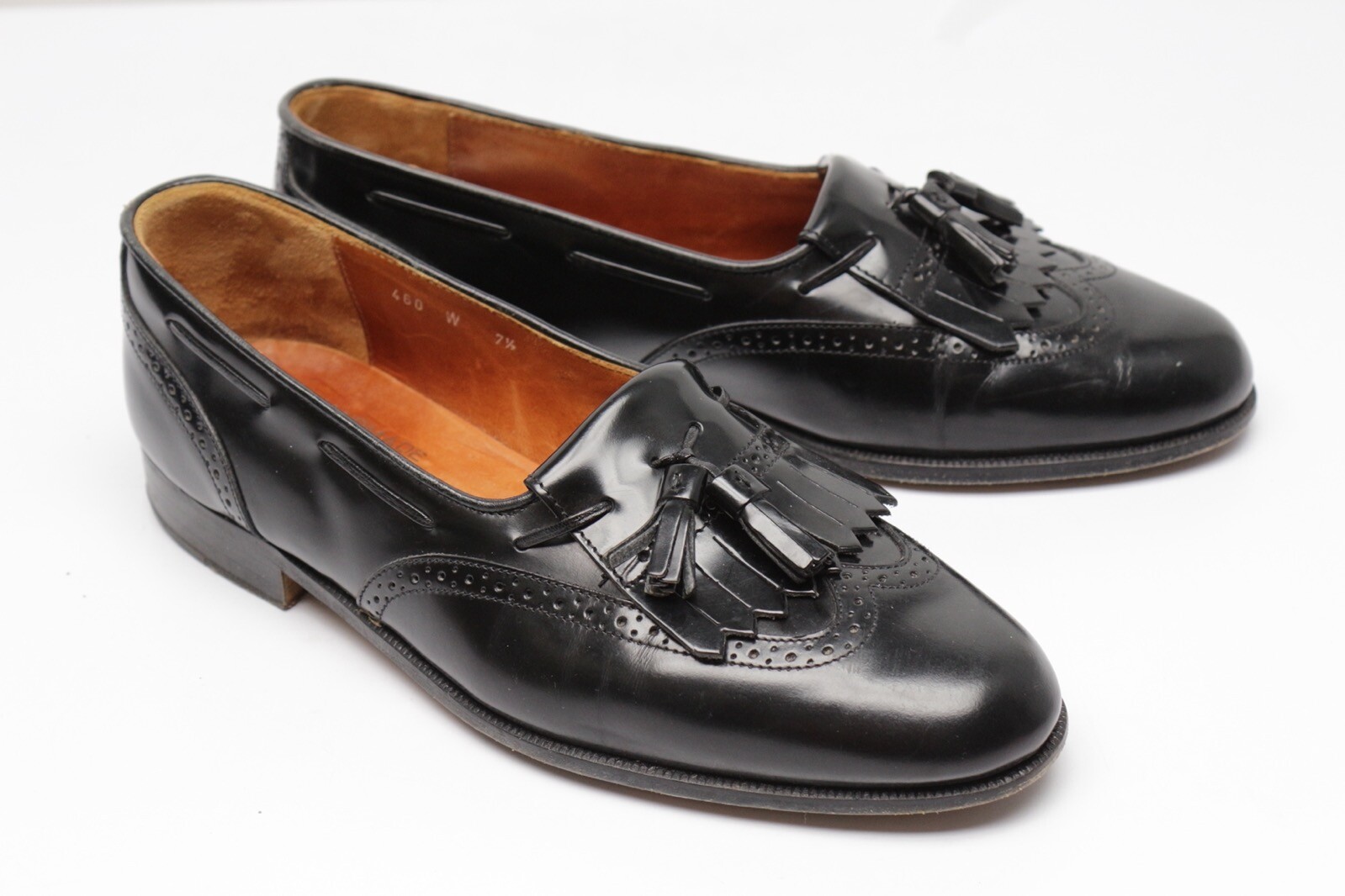 Churchs Mens Loafers 7.5 W Black Kiltie Tassel Wingti… - Gem