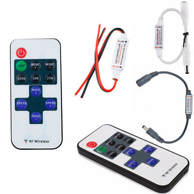 LED Dimmer Controller + Mini RF Wireless Remote 11 Keys DC 5V 12V 24V ...
