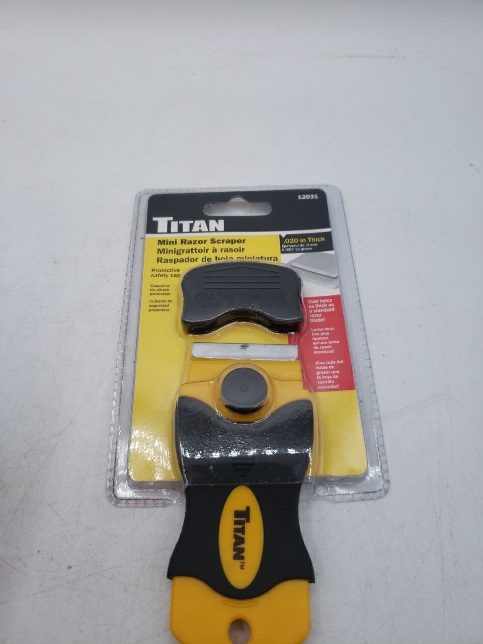 Titan 12031 Mini Single Edge Razor Blade Scraper TPR Comfort Grip ...