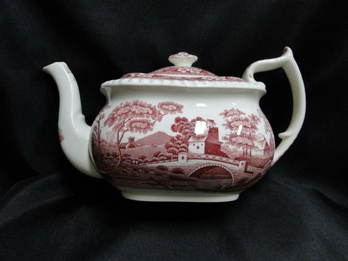 Copeland Spode's Tower Pink, Flowers & Scene: Teapot & Lid, 5 1/2", As ...