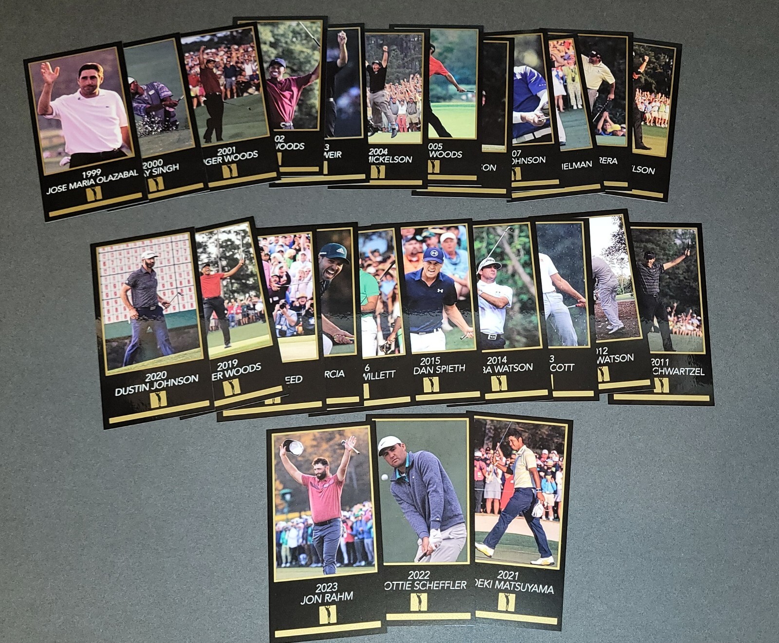 MASTERS CHAMPIONS GOLF CARD SET 99-25 TIGER,SPIETH,MICKELSON,RORY ...