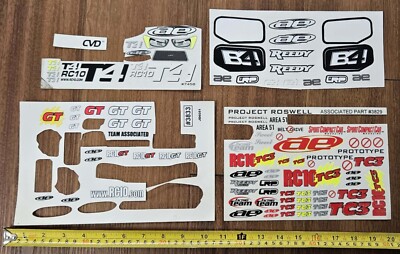Team ASSOCIATED Vintage RC10/RC10gt/B4/TC3/t4/Reedy RC Body Decals ...