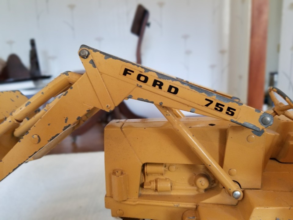 Vintage ERTL Giant Ford 755 Tractor Loader Backhoe Metal Toy Collector ...