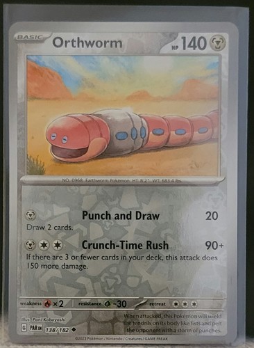 Pokemon TCG Card Orthworm 138/182 S&V Paradox Rift Reverse Holo NM | eBay