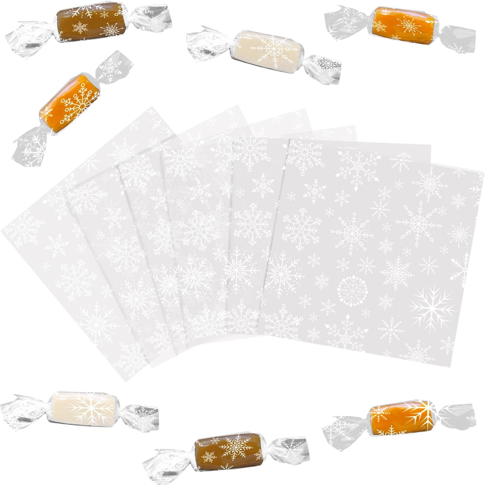 600 Pcs Christmas Candy Wrappers for Caramels, Clear Cellophane Wrapper ...