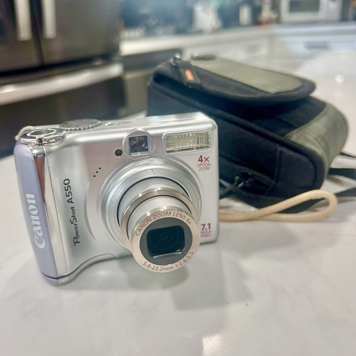 Canon Powershot A550 Digital Camera With Pouch! Tested & Works! | eBay