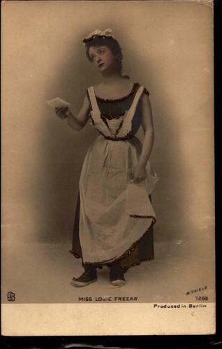 VINTAGE GLITTER ENHANCED POSTCARD - ENGLISH ACTRESS LOUIE FREEAR -BK38 ...