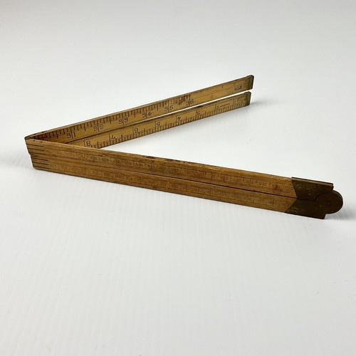 Vintage Wooden Foldable Ruler 100cm/36in (Metric & Imperial) Made In ...