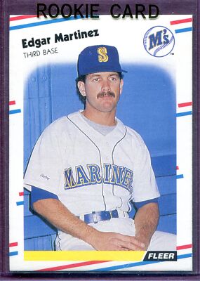 EDGAR MARTINEZ ~ 1988 Fleer Baseball Rookie Card RC #378 (Hall of Famer ...