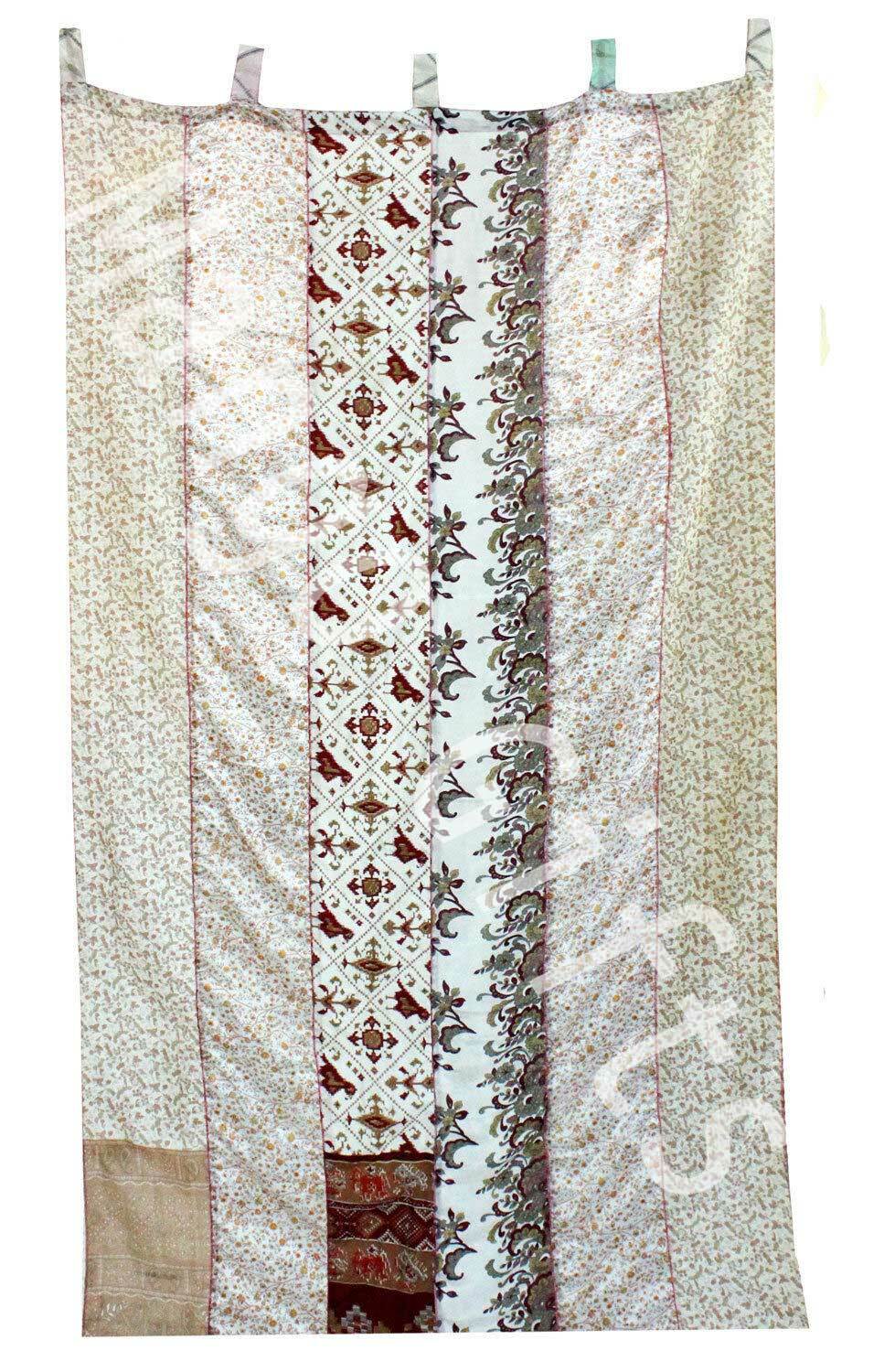 Indian Old Sari Multicolor Curtain Door Drape Window Decor Silk Saree ...