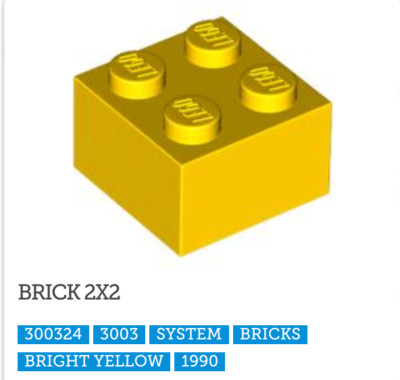 NEW LEGO PIECE-BRICK 2X2 Bright Yellow QTY 4 | eBay