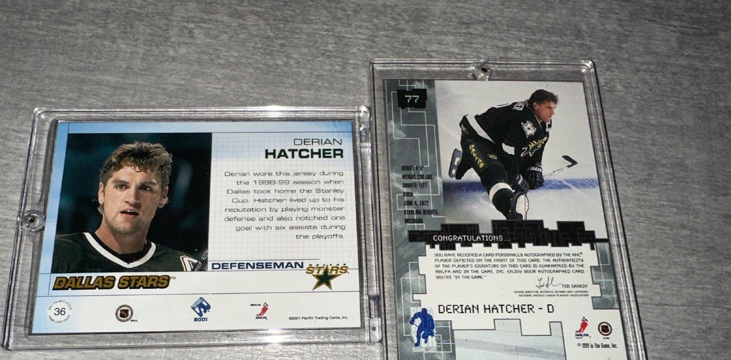 Derian Hatcher AutographedJersey Card lot | eBay
