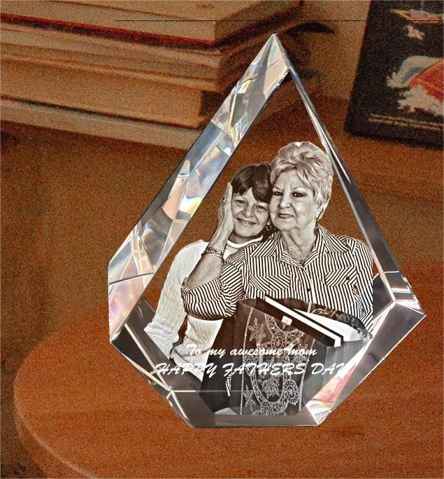 Personalized 3D Crystal Etched Photo Custom Picture Memorial Gifts for ...