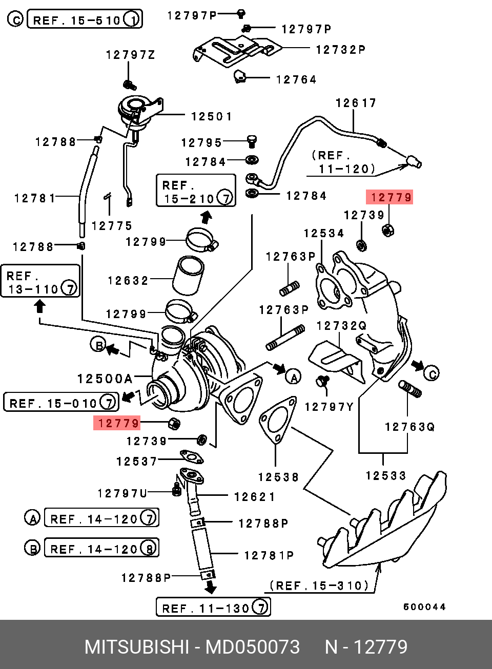 Genuine OE Nut Exhaust Manifold MD050073 For Mitsubishi MD05-0073 | eBay.de