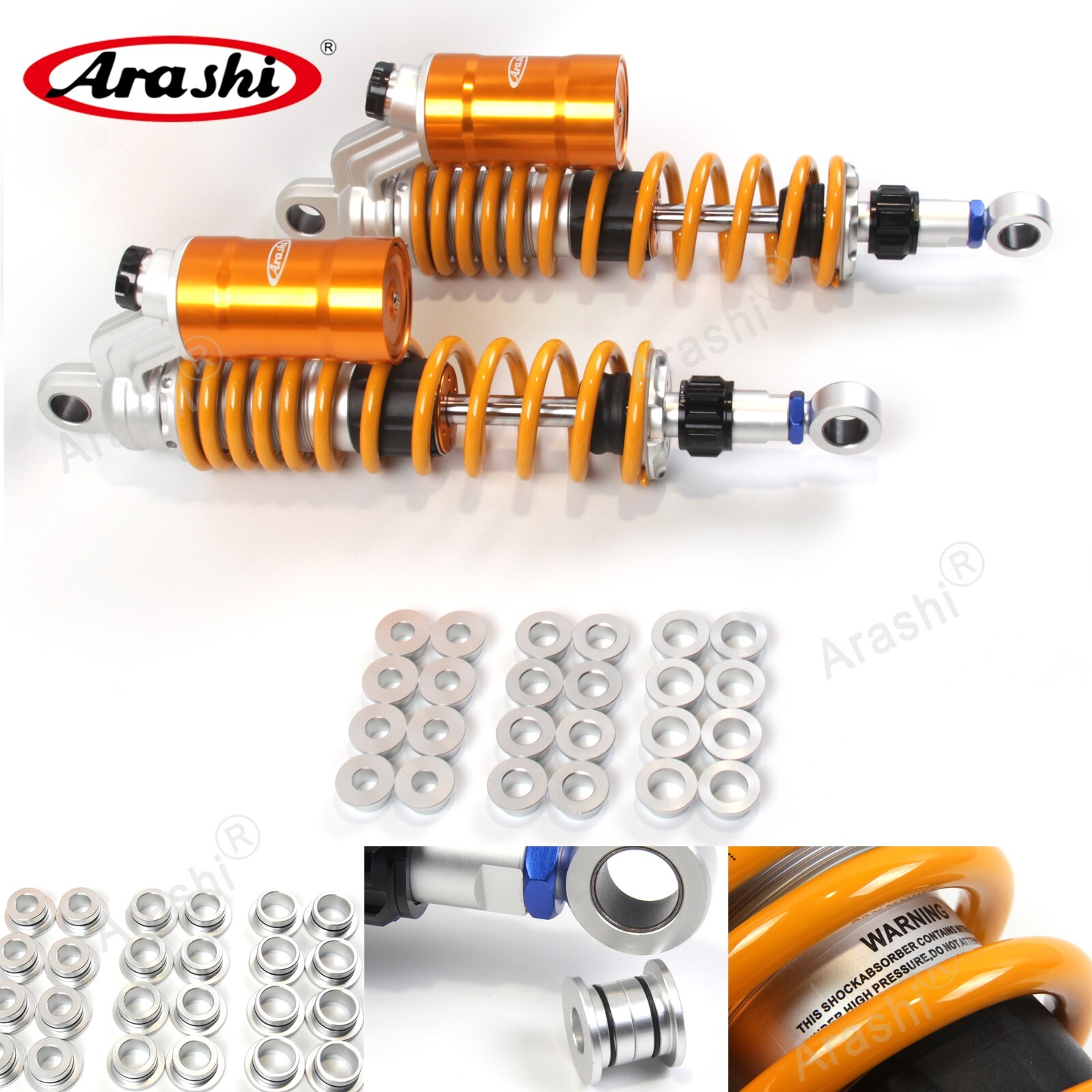 Arashi Twin Rear Shock Absorber Suspension for Triumph Bonneville T120 ...
