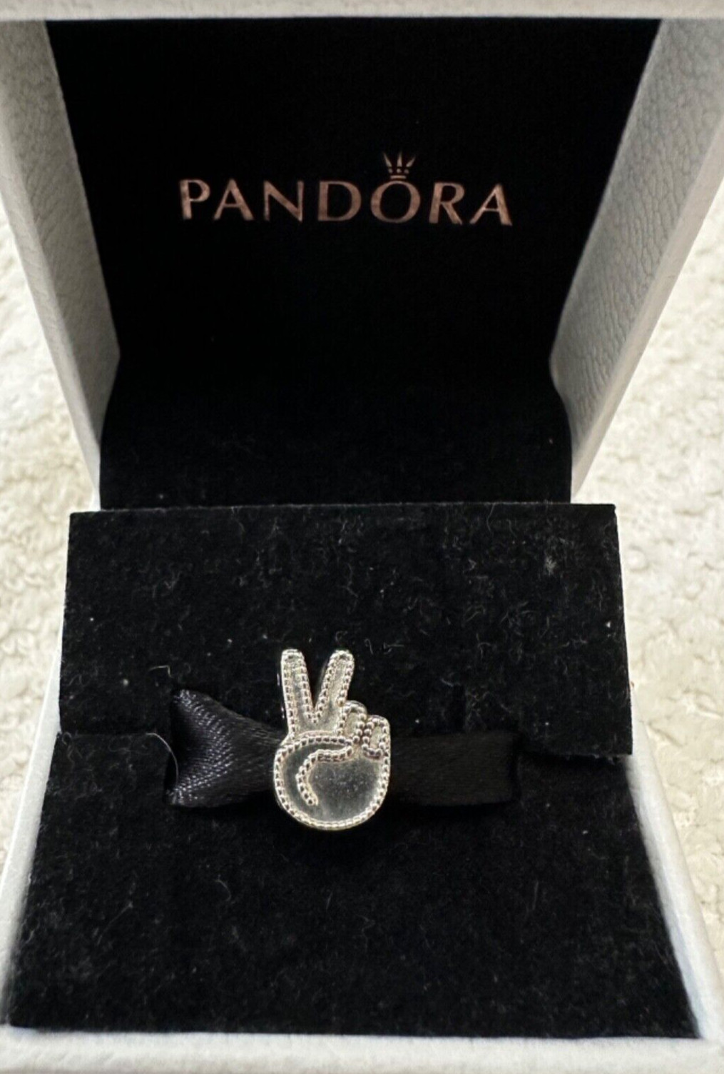 Authentic Pandora Symbol of Peace Hand Charm - Gem