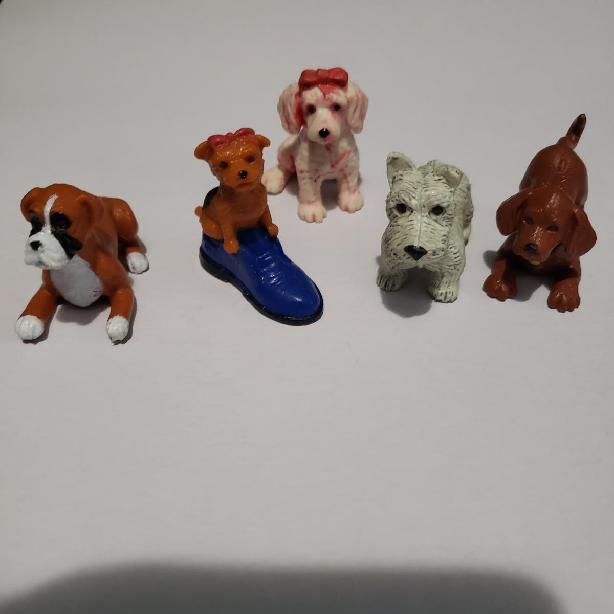 MEG 1993 Puppy in My Pocket Dog Figures (5) Bulldog, Scottie, Yorkie ...