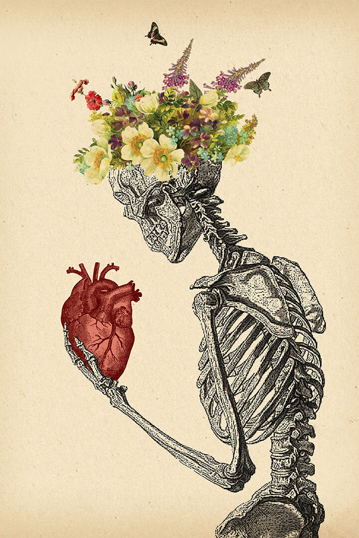 Skeleton Art Flowers