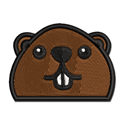 Peeking Beaver Multi-Color Embroidered Iron-On Patch Applique | eBay