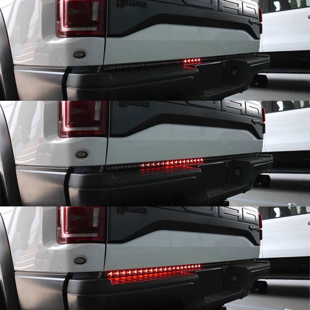 60" Clear LED ARROW Rigid Tailgate Light Bar Flash Red w/ Turn Signal ...