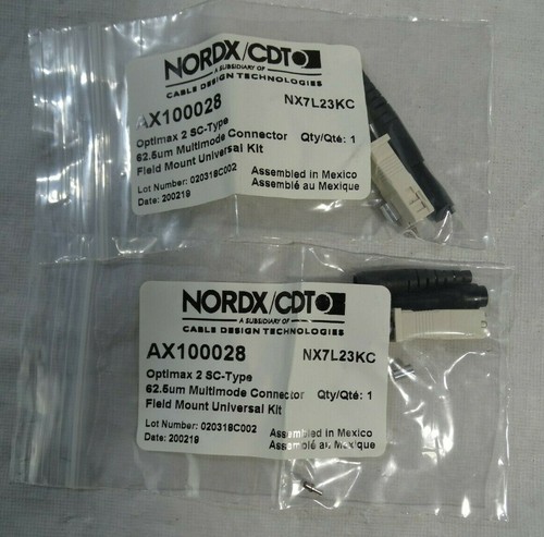 NORDX CDT100028 Optimax Multimode Connector 62.5um SC NX7L23KC-Lot of 2 ...