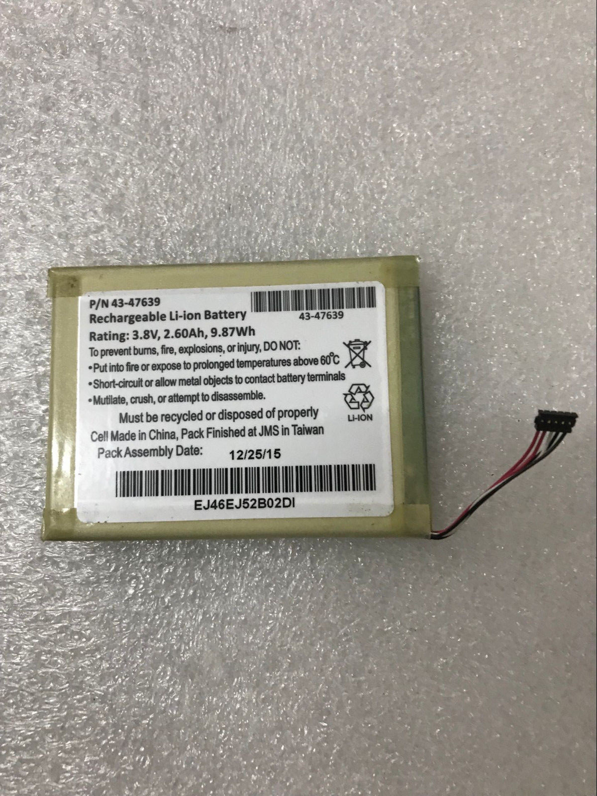 NEW Genuine Battery For 43-47639 3.8V 2600mAh 12/25/15 Baterie Akku ...