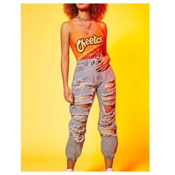 Flamin Hot Cheetos x Forever 21 Bodysuit Stretch-knit… - Gem