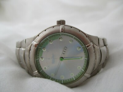 Mossimo Watch Silver Toned Stainless Steel Link Band Round Blue Face ...