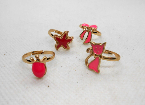 4Pcs Little Girl Jewelry Ring Children Kids Rings Jewelry Adjustable ...
