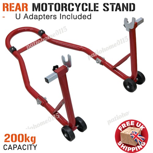 Motorcycle Motorbike Rear Wheel Heavy Duty PADDOCK STAND for Bobbins ...