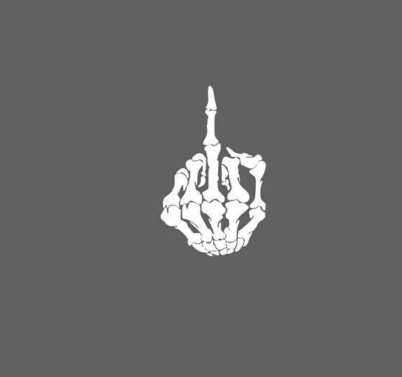Skeleton Middle Finger Flip Off F U FU Funny Decal Sticker Rock and ...
