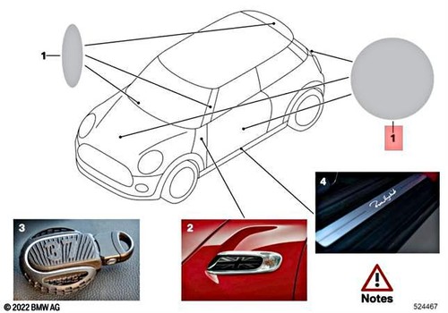 Genuine MINI Cooper Jcw One F54 F55 F56 Sticker size XL CUSTOMISED ...