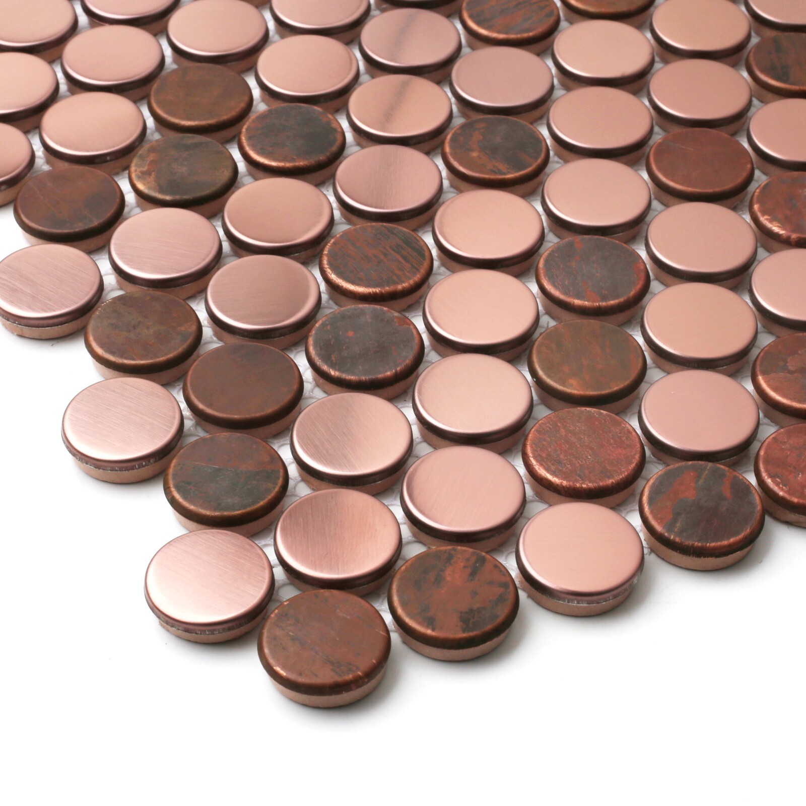 Copper Penny Round Mosaic Tile 5 Sheets for Kitchen Backsplash Accent ...
