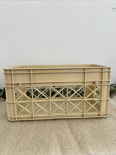 Vintage Plastic Vinyl Record Album Holder Storage Ivory Stackable Crate ...