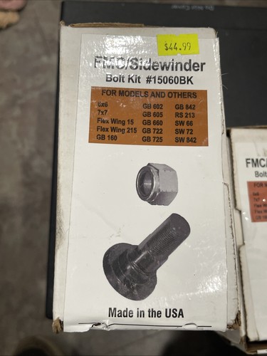 FMC Sidewinder 15060BK Rotary Cutter Blade Bolt kit GB 602,GB605,GB725 ...