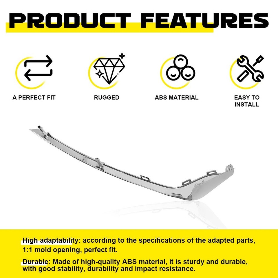 Fit 2019-2020 Ford Fusion Chrome Front Fog Lamp Light Strip Trim Left ...