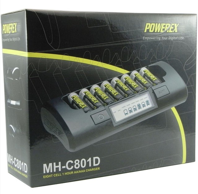 Powerex MH-C801D 8-Cell AA/AAA NiMH/NiCD Batteries Charger - Black for ...