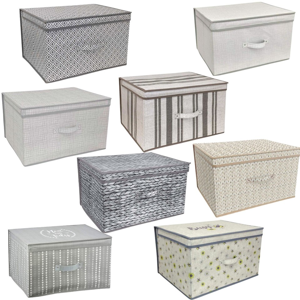 Large Collapsible Storage Box Folding Jumbo Storage Chest Kids Room Toy ...