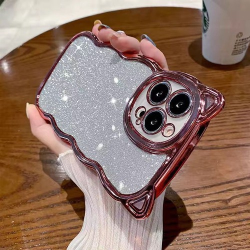 For iPhone 14 13 Pro Max 12 11 XS XR Cute Cat Ear Flash Protective Case ...