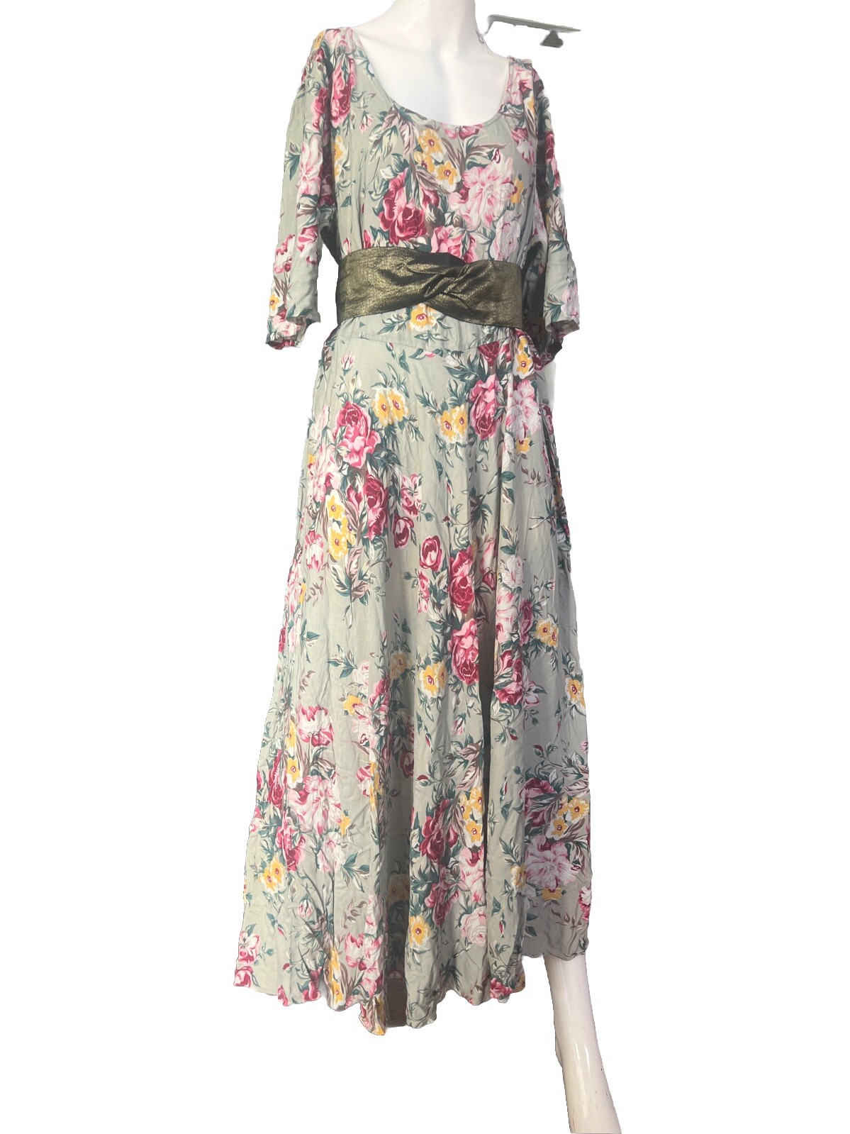 Vintage/Twiggy/ Retro Lolette 90s Hippy Yellow Floral… - Gem