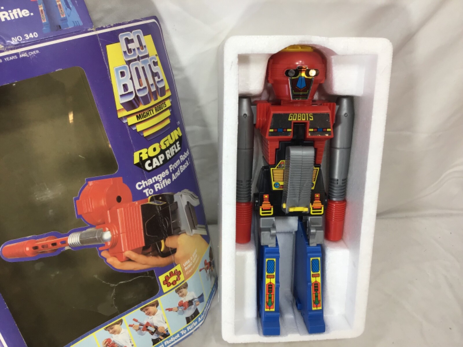 1984 Bandai Arco Gobots Rogun Cap Rifle Figure Robot Complete Boxed ...